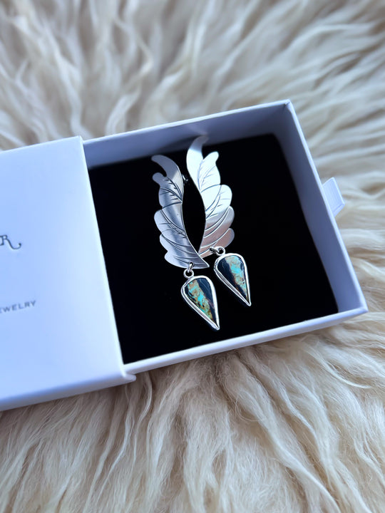 Black Jack Turquoise Wing Earrings – Twisted Ginger Jewelry